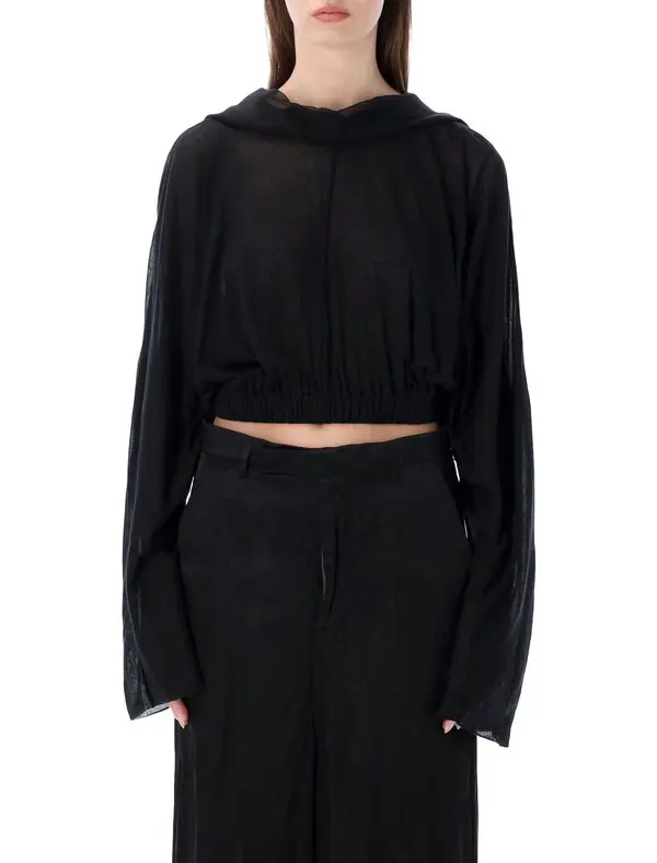 Rick Owens Cropped Hooded T-shirt