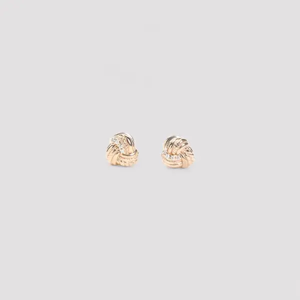 Bottega Veneta Mini Knotted Brass Earrings - Metallic