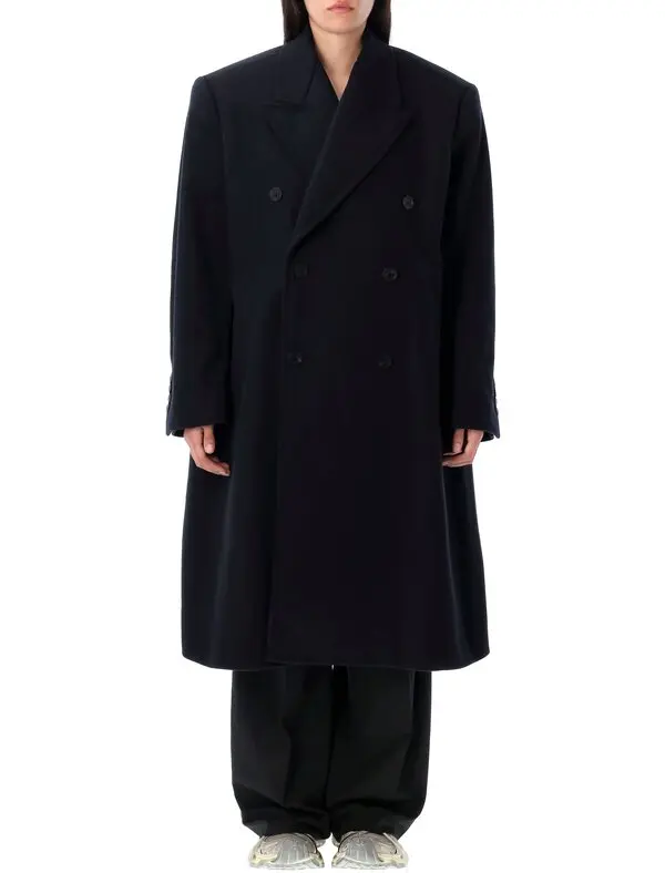 Balenciaga Oversized Double-breasted Wool-blend Jacket - Blu