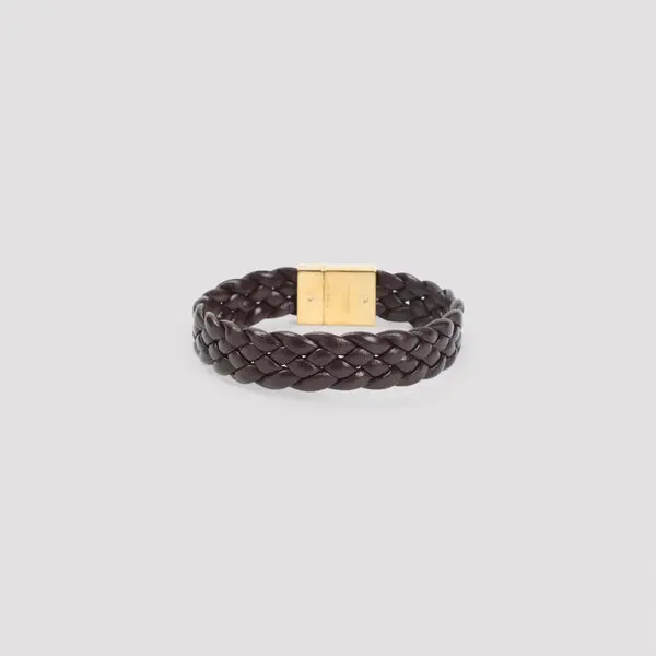 Bottega Veneta Intrecciato Mini Leather Bracelet - Red