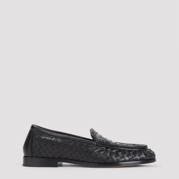Bottega Veneta Silenzio Supple Intrecciato Leather Loafers - Black