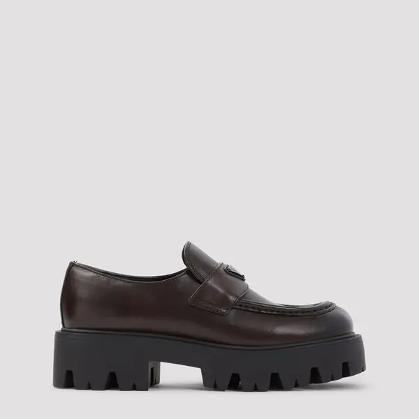 Prada Calf Leather Loafers - Brown