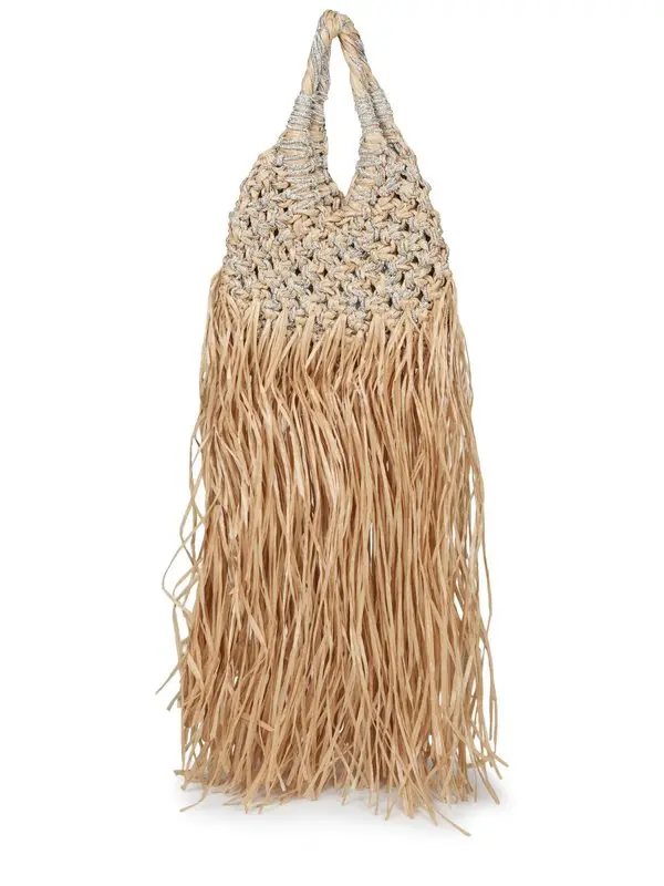HIBOURAMA Mini Raffia & Resin Crystal-trim Handbag