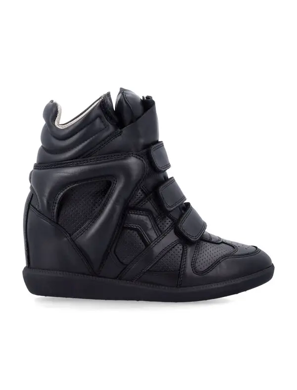 Isabel Marant Étoile High-top Wedge Sneakers With Velcro Closure - Nero