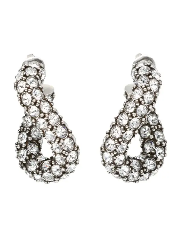 Isabel Marant Étoile Crystal-embellished Silver-tone Brass Drop Earrings - Transparent/silver