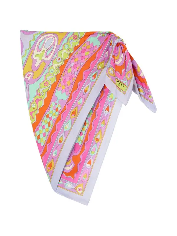 Emilio Pucci 140x140cm Cotton Square Scarf For - Rosa