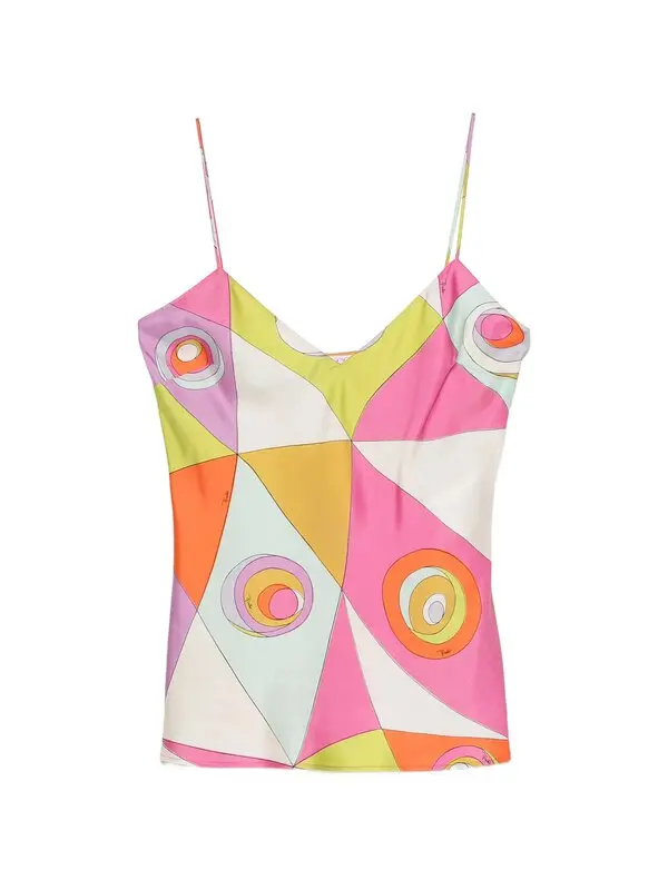 Emilio Pucci Printed Silk V-neck Mini Top - Multicolor