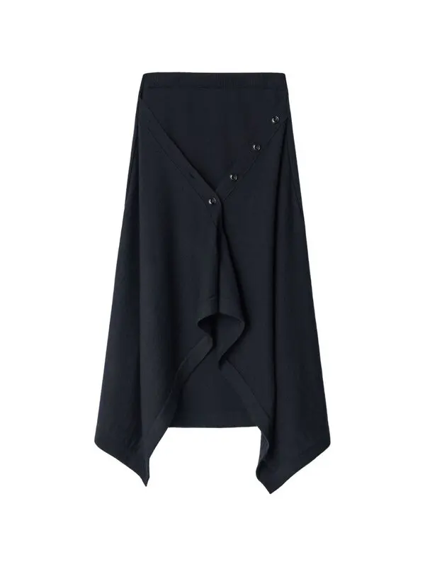 LEMAIRE Wool Blend Midi Skirt - Black