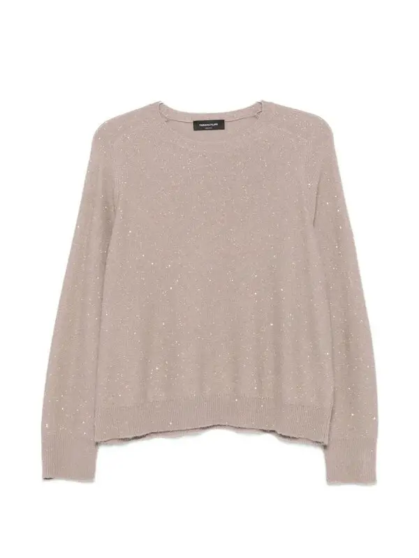 Fabiana Filippi Wool And Silk Blend Sweater With Sequin Embellishment - Brown