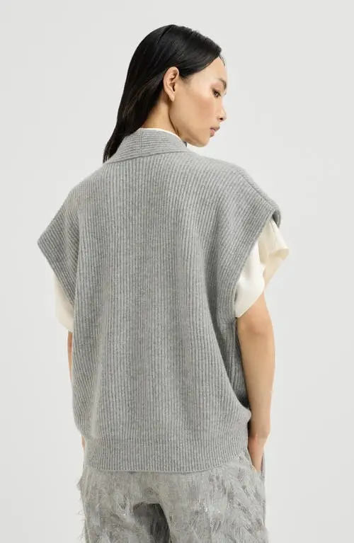 Brunello Cucinelli Cashmere English Rib Wrap Cardigan