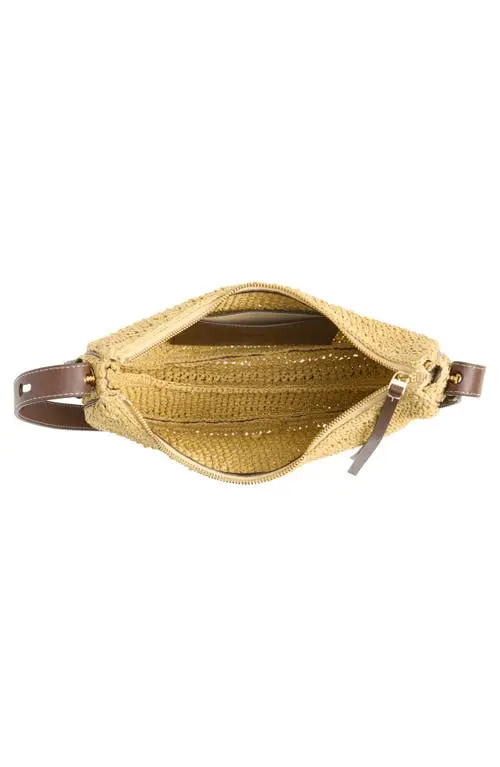 Tory Burch Romy Straw Half Moon Bag