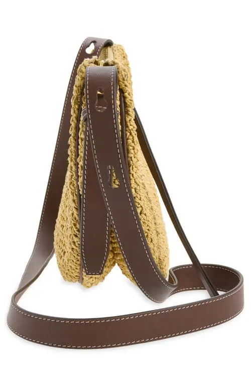 Tory Burch Romy Straw Half Moon Bag
