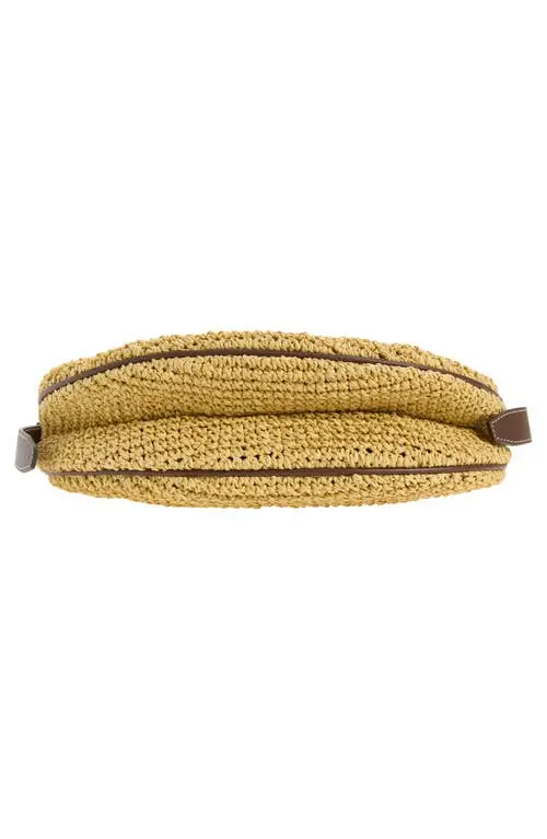 Tory Burch Romy Straw Half Moon Bag