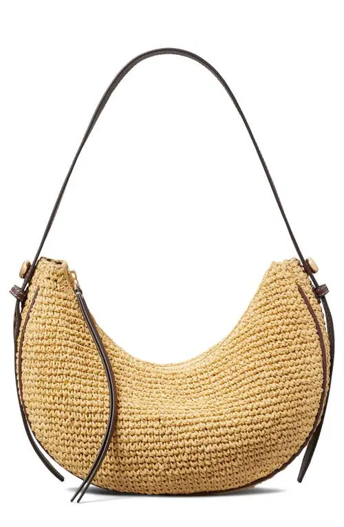 Tory Burch Romy Straw Half Moon Bag - Natural