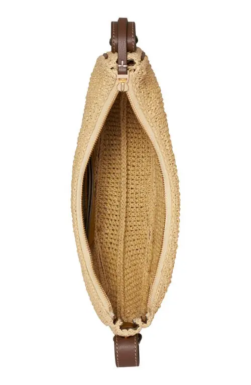 Tory Burch Romy Straw Half Moon Bag - Natural