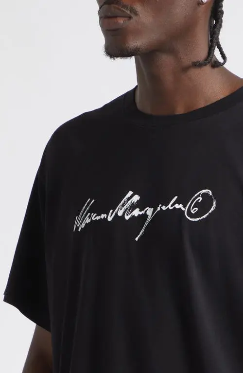 MAISON MARGIELA Overdyed Logo Graphic T-shirt - Black