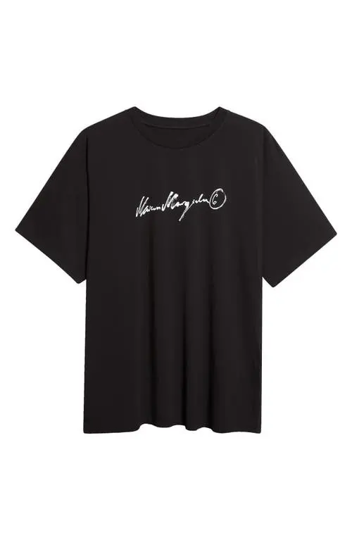 MAISON MARGIELA Overdyed Logo Graphic T-shirt - Black