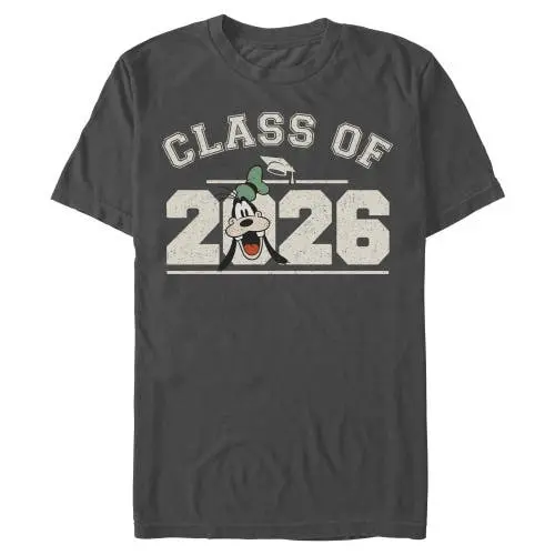 MICKEY & FRIENDS Goofy Class Of 2026 Short Sleeve Graphic T-shirt - Charcoal