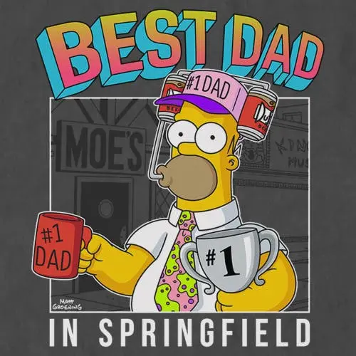 THE SIMPSONS Greatest Dad In Springfield Short Sleeve Graphic T-shirt