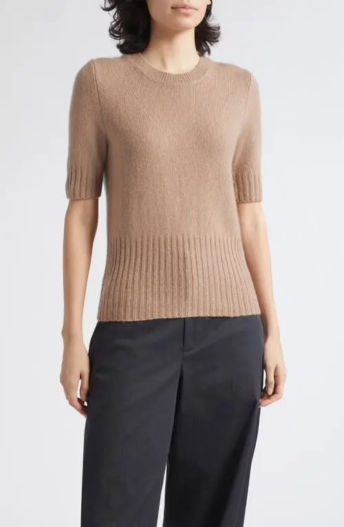 Vince High Rib Trim Wool & Cashmere Sweater - Toffee