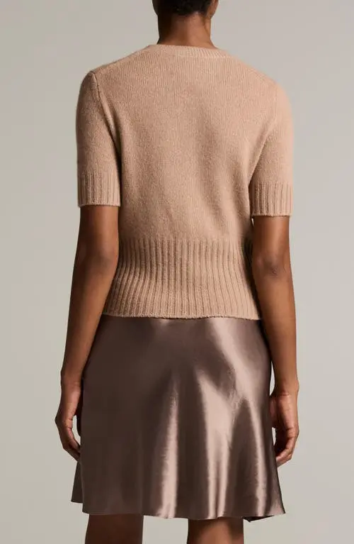 Vince High Rib Trim Wool & Cashmere Sweater - Toffee