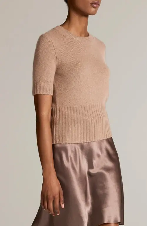 Vince High Rib Trim Wool & Cashmere Sweater - Toffee