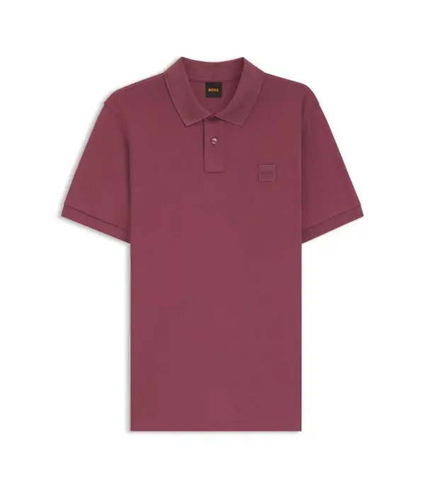 BOSS Stretch-cotton Slim-fit Polo Shirt With Logo Patch