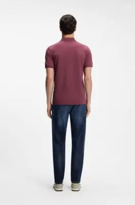 BOSS Stretch-cotton Slim-fit Polo Shirt With Logo Patch