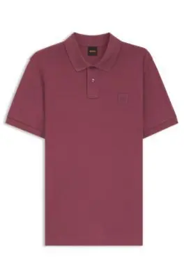 BOSS Stretch-cotton Slim-fit Polo Shirt With Logo Patch