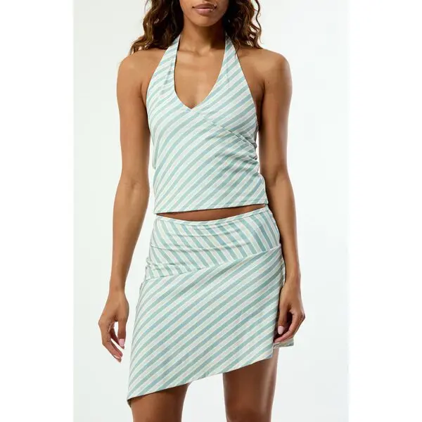 PACSUN Camilla Knit Halter Neck Top - Stripe
