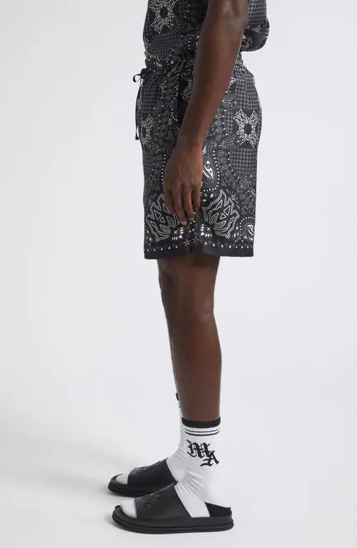Amiri Ma Check Silk Shorts - Black