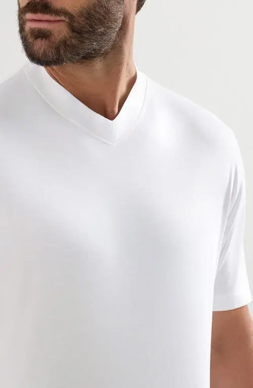 Brunello Cucinelli Cotton Jersey V-neck T-shirt - White