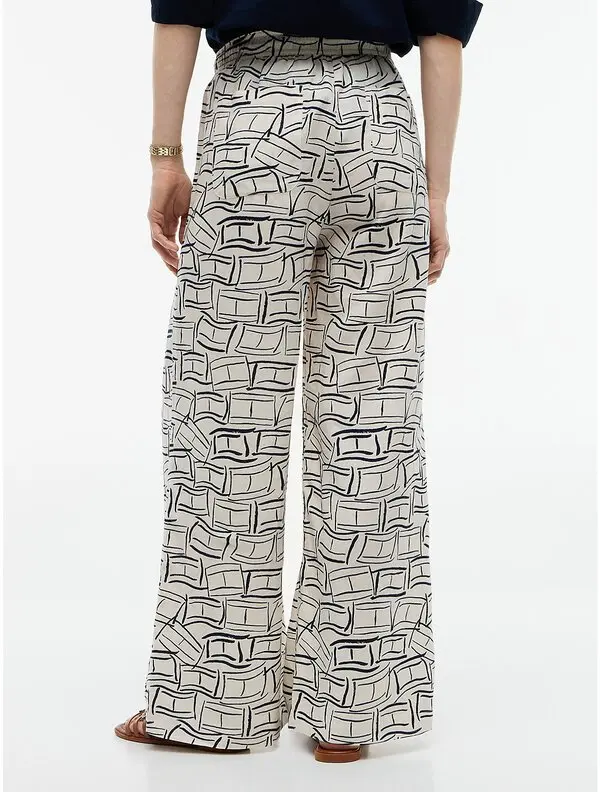 Tommy Hilfiger Allover Flag Linen-blend Pull-on Pant