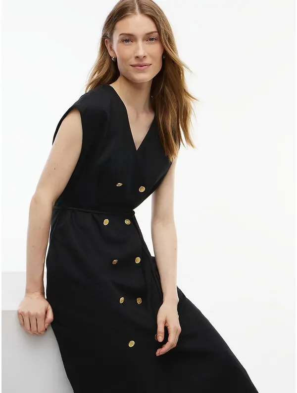 Tommy Hilfiger Nautical Cotton-linen Blend Midi Dress