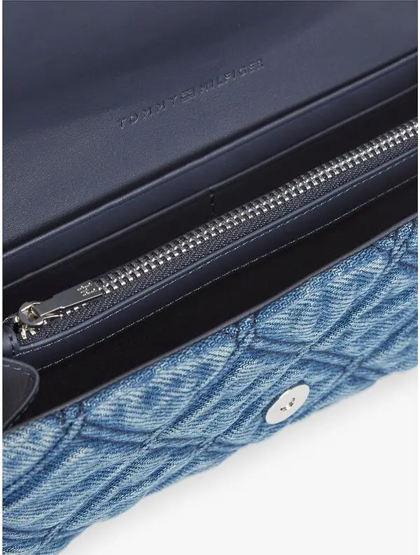 Tommy Hilfiger Quilted Chain Strap Flap Wallet