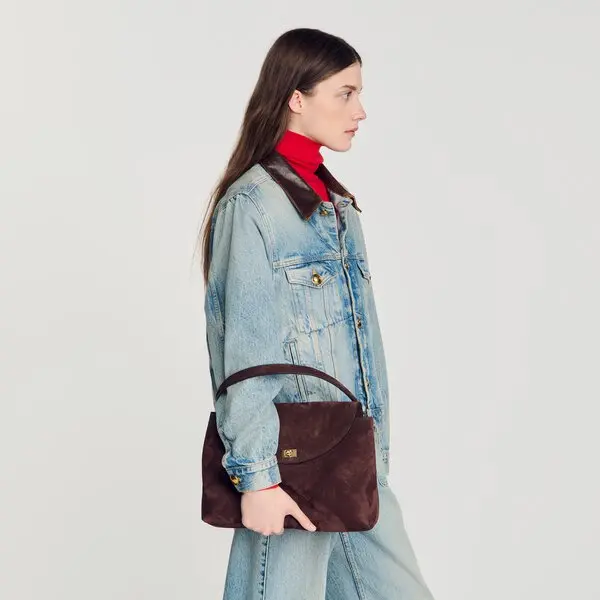 Sandro Le Grand Bazaar Suede Bag