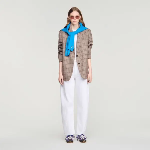 Sandro Check Suit Jacket