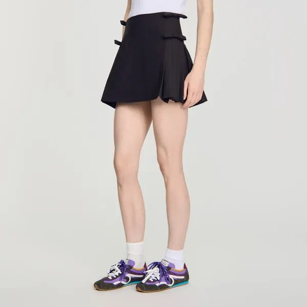 Sandro Mini Pleated Wool Skirt