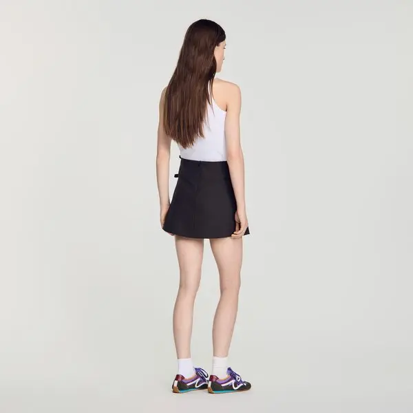 Sandro Mini Pleated Wool Skirt