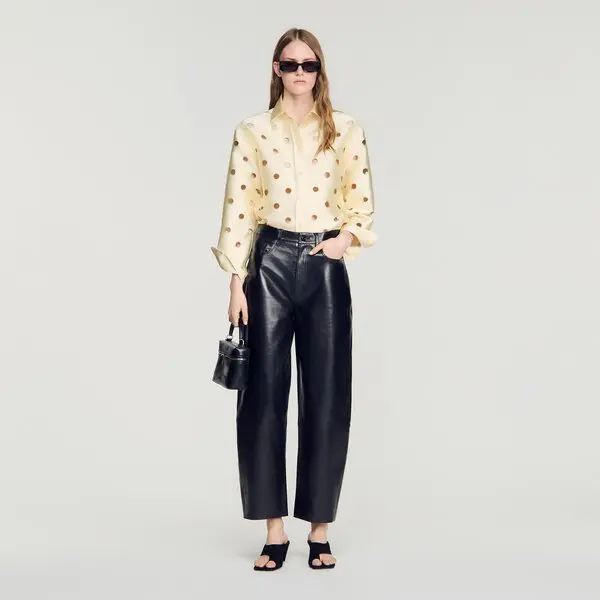 Sandro Openwork Rhinestone Shirt