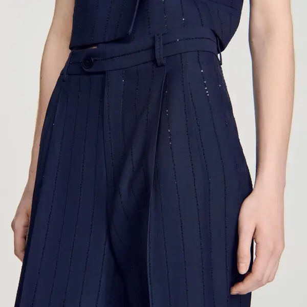 Sandro Striped Sequin Trousers