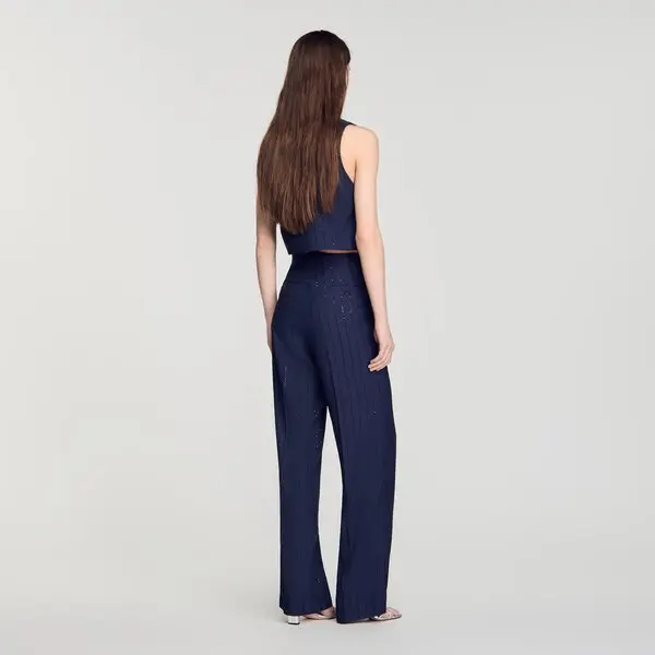 Sandro Striped Sequin Trousers