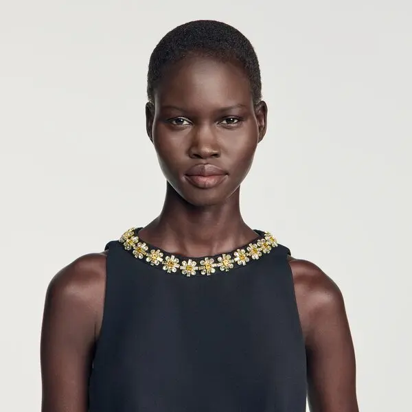 Sandro Mini Dress With Jewel Detail