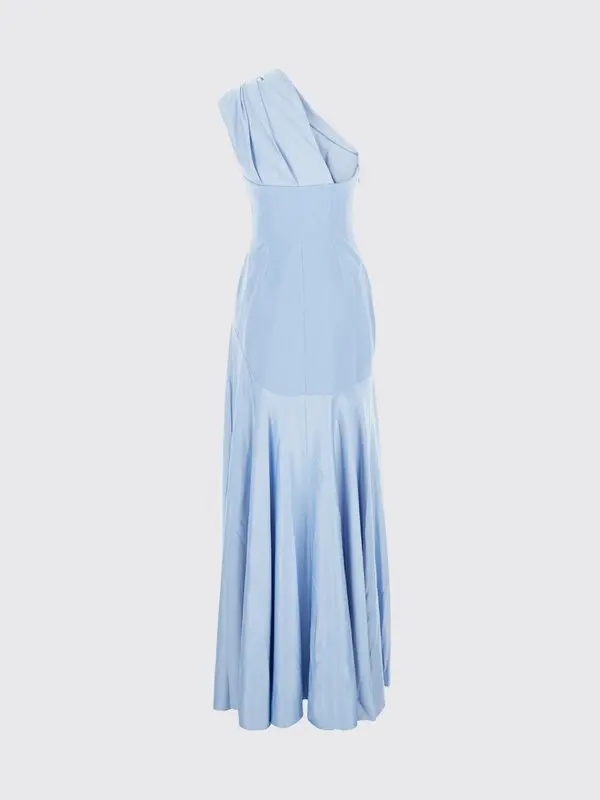 Solace London Asymmetrical Draped Gown - Blue