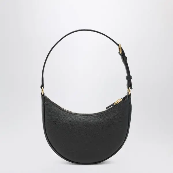 Valentino Garavani Vlogo Signature Mini Hobo Bag In Leather - Black