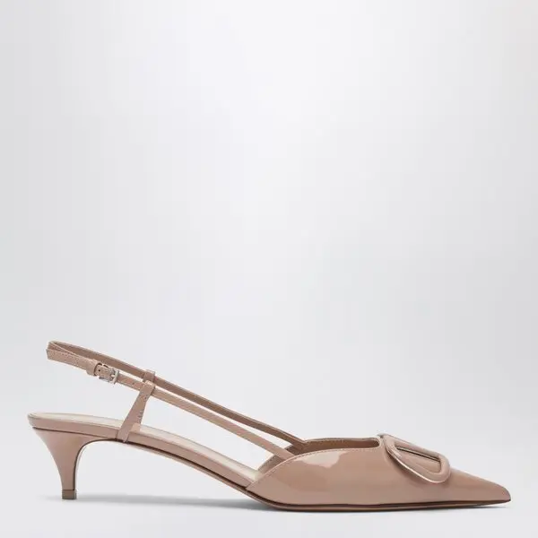 Valentino Garavani Vlogo Signature Slingback Pumps In Patent Leather - Pink