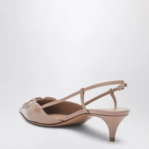 Valentino Garavani Vlogo Signature Slingback Pumps In Patent Leather - Pink