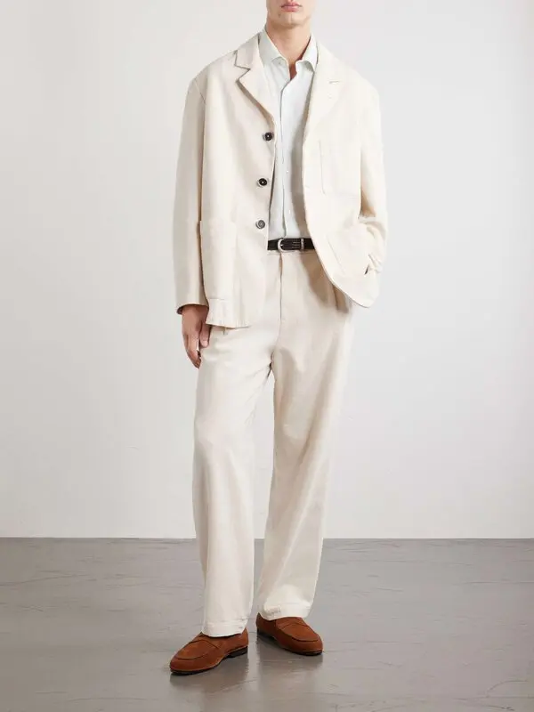Barena Venezia Straight-leg Pleated Cotton-drill Trousers