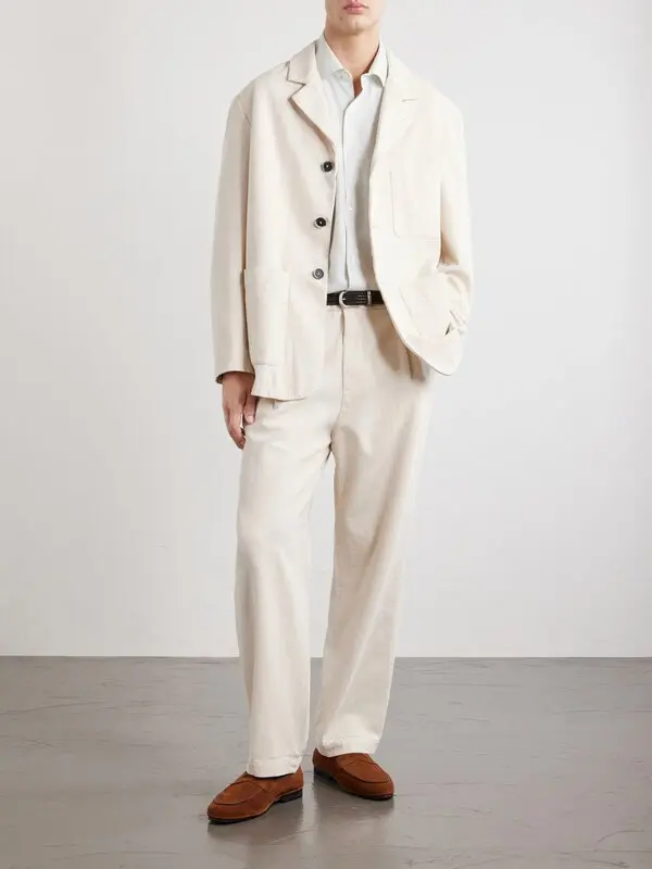 Barena Venezia Straight-leg Pleated Cotton-drill Trousers