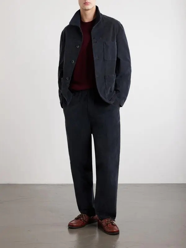 Barena Venezia Garment-dyed Stretch Cotton-moleskin Trousers